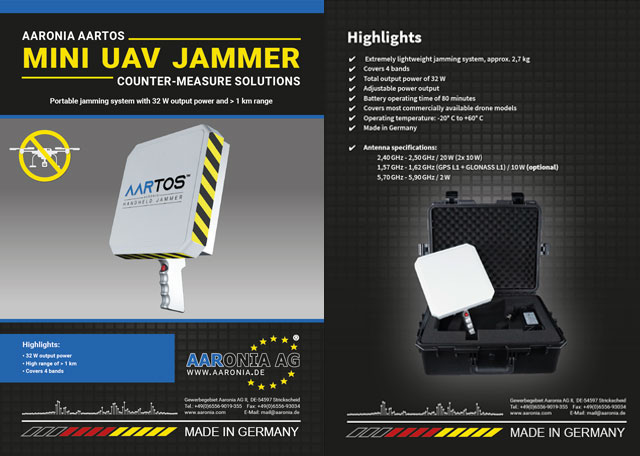HANDHELD JAMMER – AARTOS Drone Detection System (AARTOS DDS)